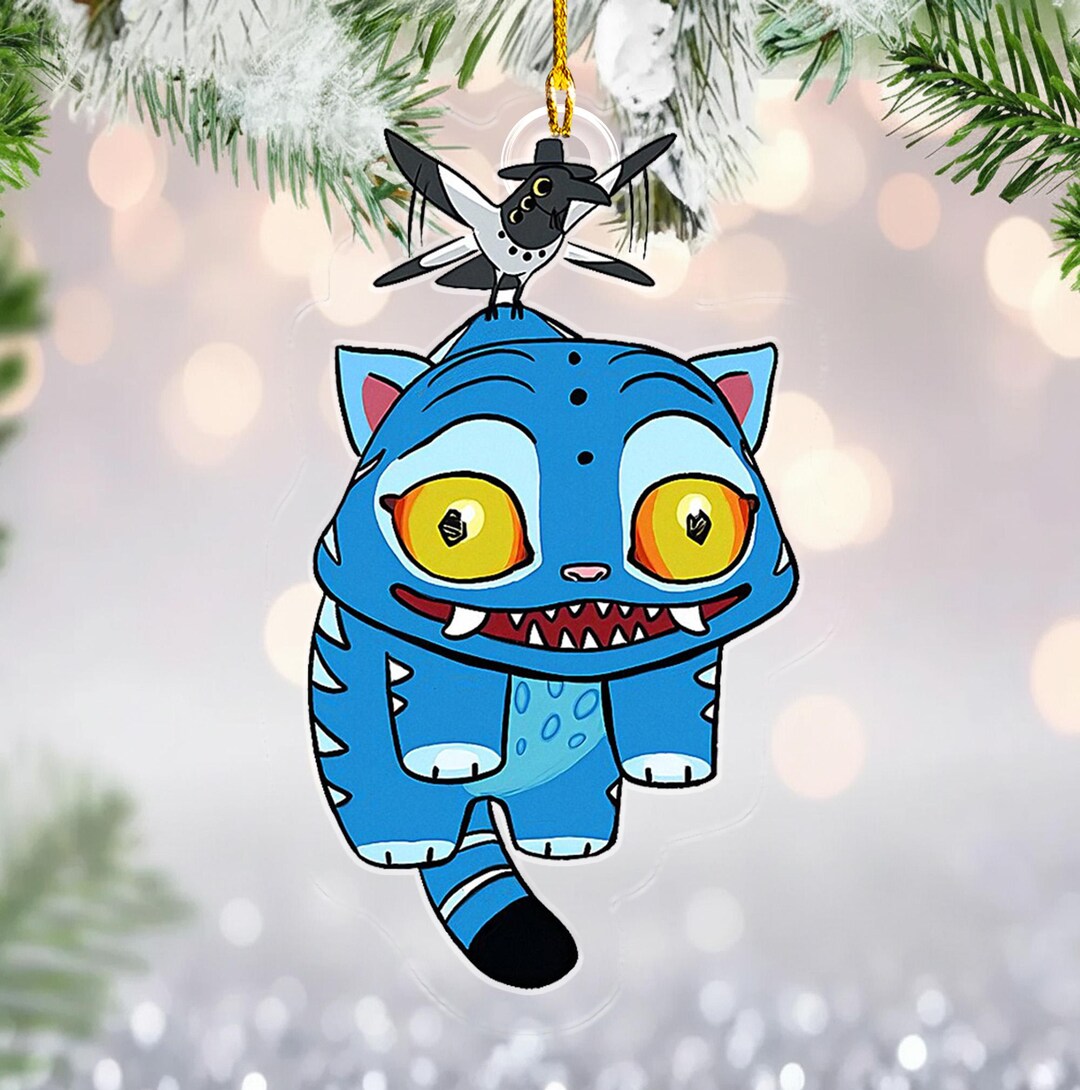KPOP Demon Hunter Derpy Tiger Crow Acrylic Ornament, Funny Blue Cat ...