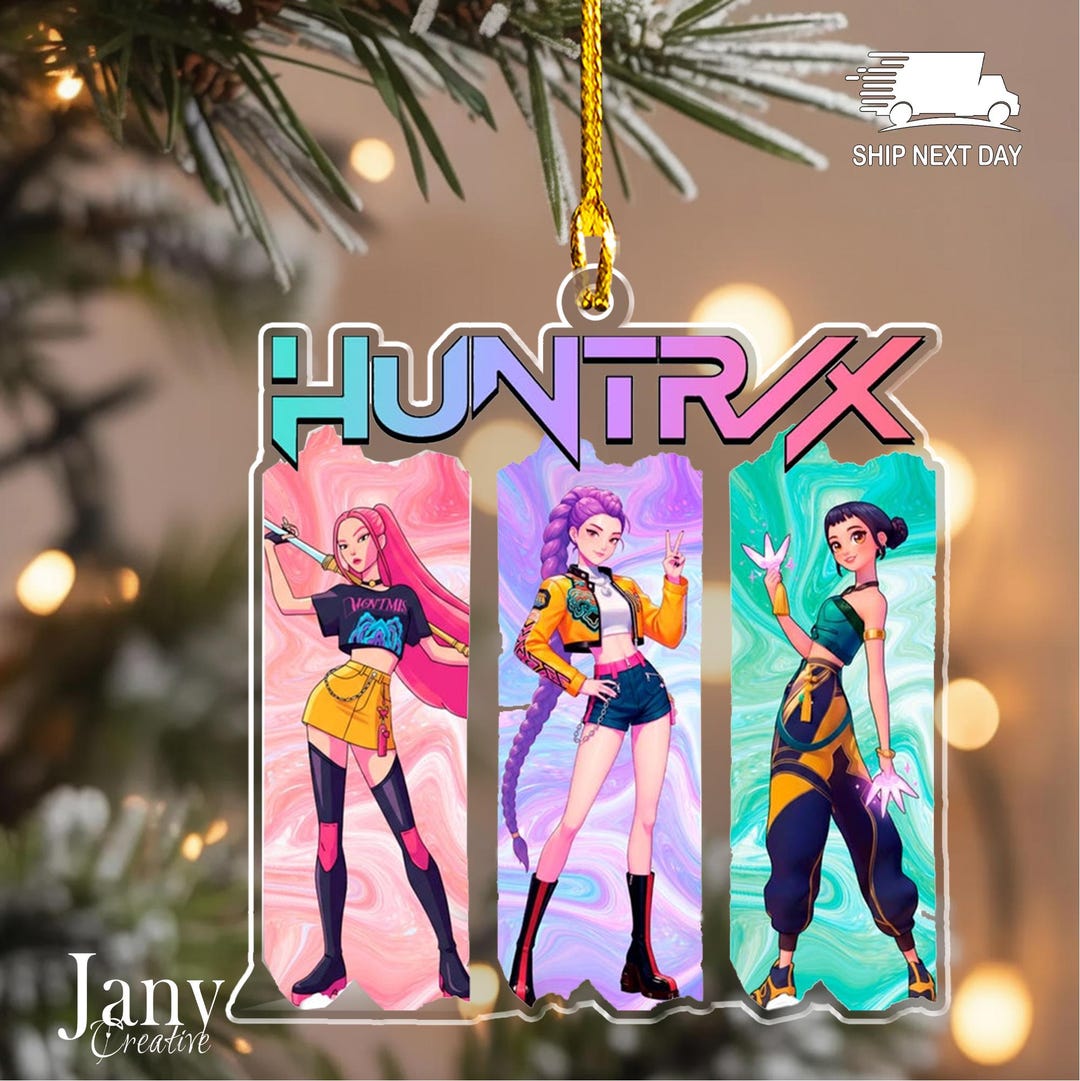 Huntrix K-pop Anime Ornament: Demon Hunters Acrylic Decor for Fans - Etsy