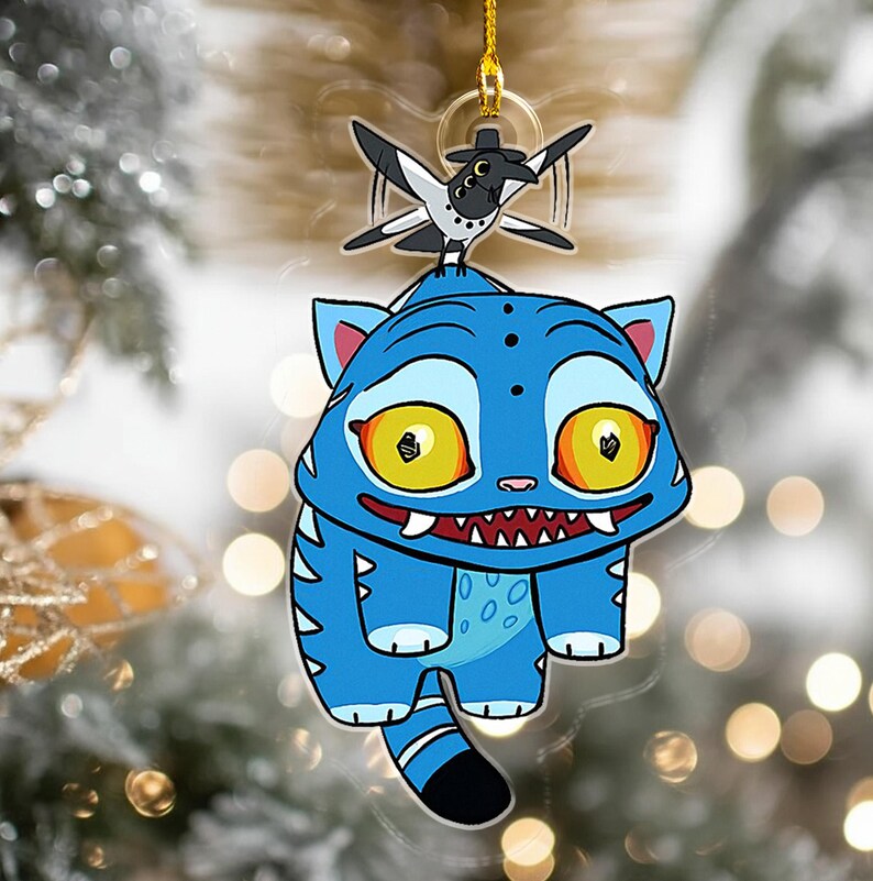 KPOP Demon Hunter Derpy Tiger Crow Acrylic Ornament, Funny Blue Cat ...