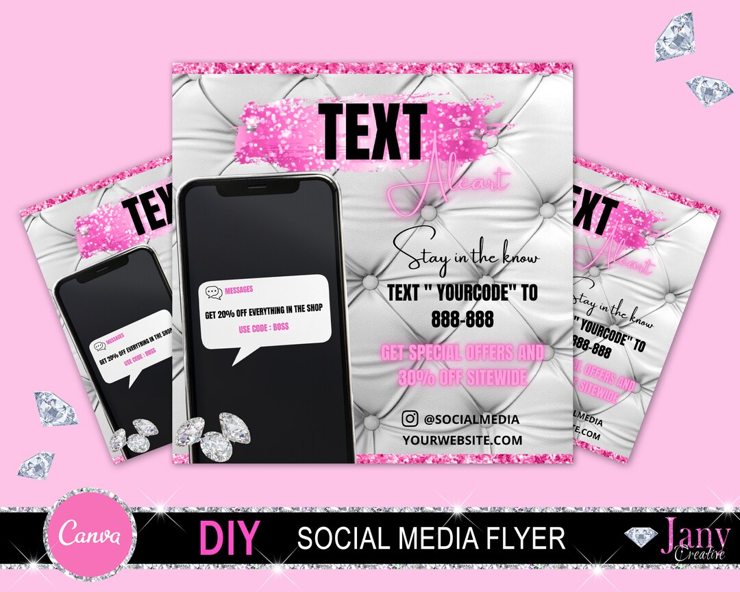 Text Alert Flyer, Sign up Flyer, Text Notification Flyer, Text Alert ...