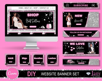 DIY Boutique Banner Set, DIY Shopify Web Banners, DIY Wix Website ...
