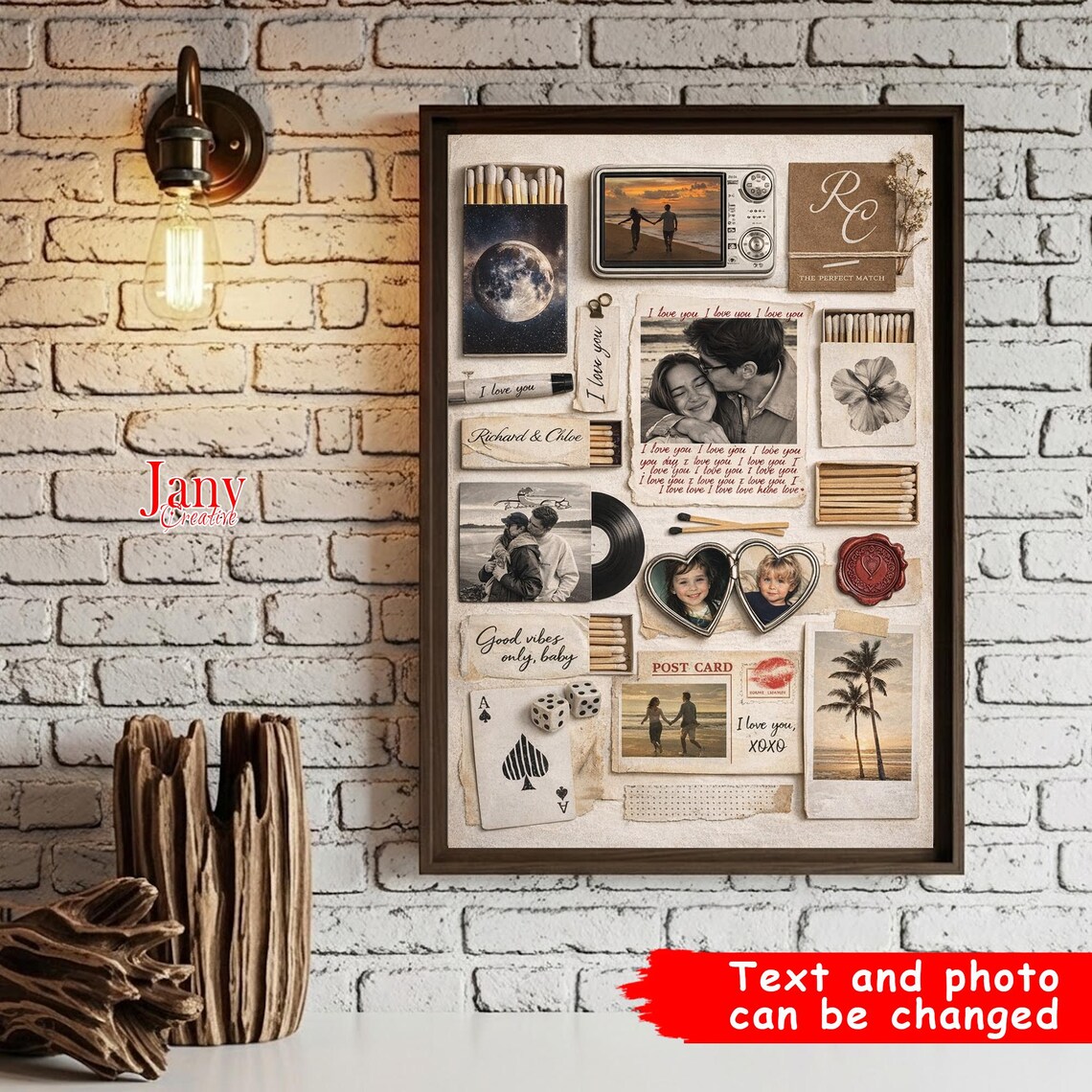 Couple Memory Collage Gift, Personalized Anniversary Gift for Husband ...