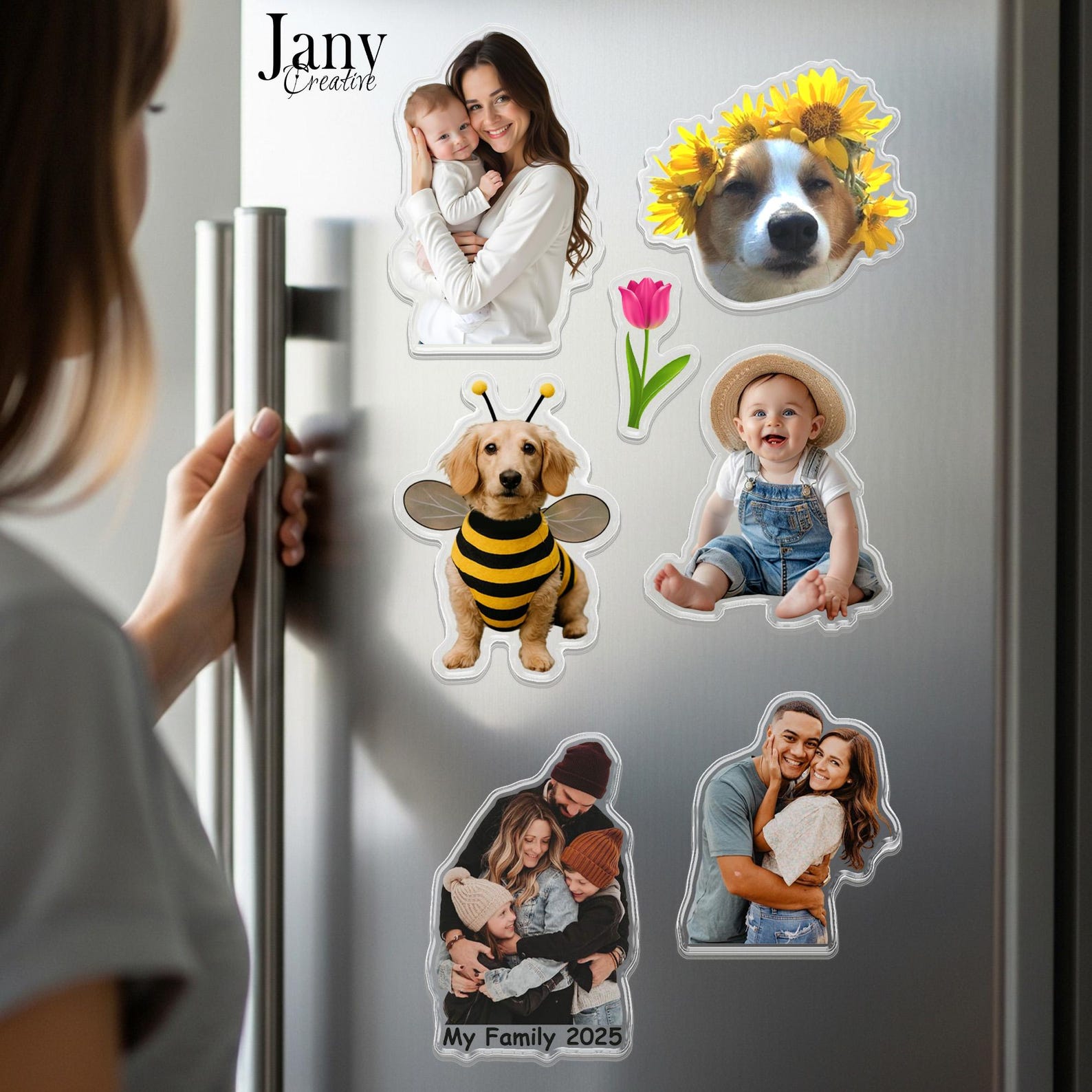 Personalized Photo Acrylic Magnet: Family Photo Magnet, Custom Acrylic ...