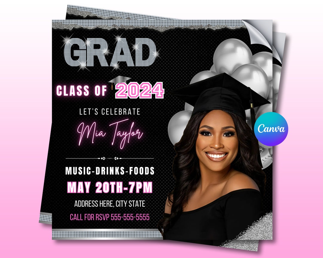Editable Graduation Invitation Flyer, Graduation Flyer, Premade High ...