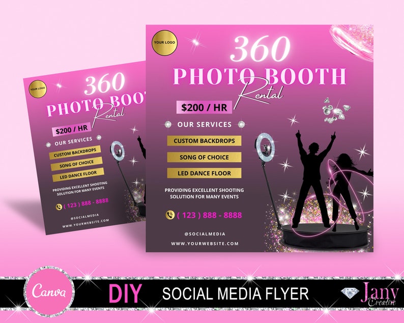 360 Photo Booth Photo Booth Template Photo Booth Flyer Etsy