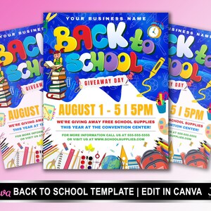 Back to School Flyer, Back to School Poster, Back 2 School Flyer, Back ...