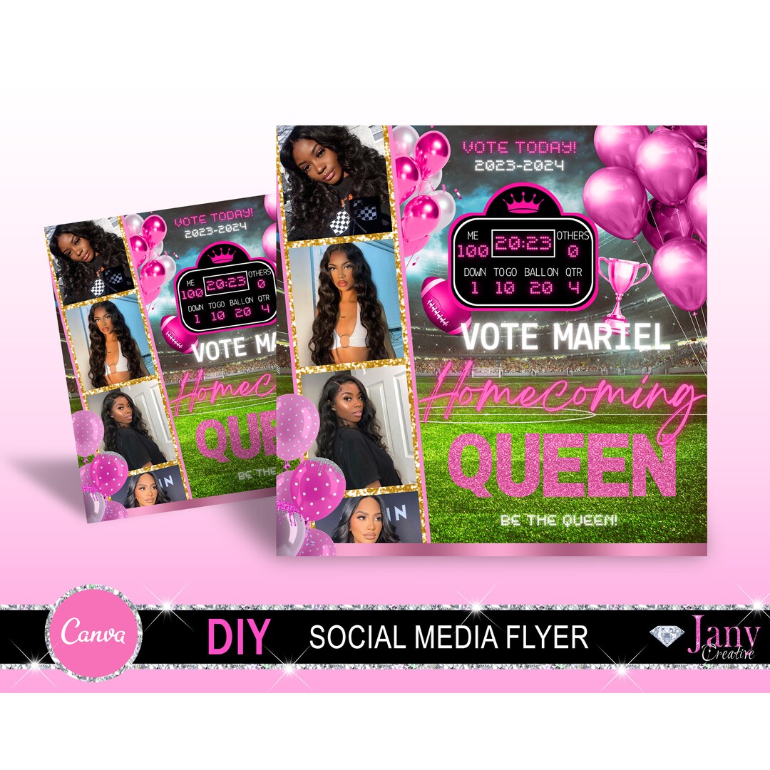 Editable Homecoming Queen Flyer, Class Campaign Flyer, Voting Flyer ...