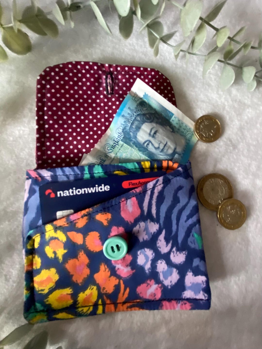 Coin and Credit Card Purse Wallet Money Holder Rainbow Print - Etsy