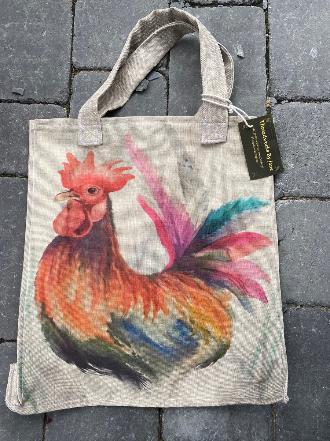 Rooster Tote Bag Everyday Shopping Bag Heavy Duty Cockerel Chicken Bird ...