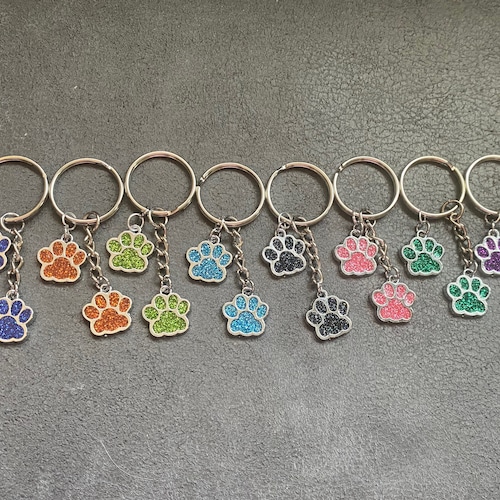 Paw Print Key Ring Keychain Paw Print Keyring Paw Print Key - Etsy