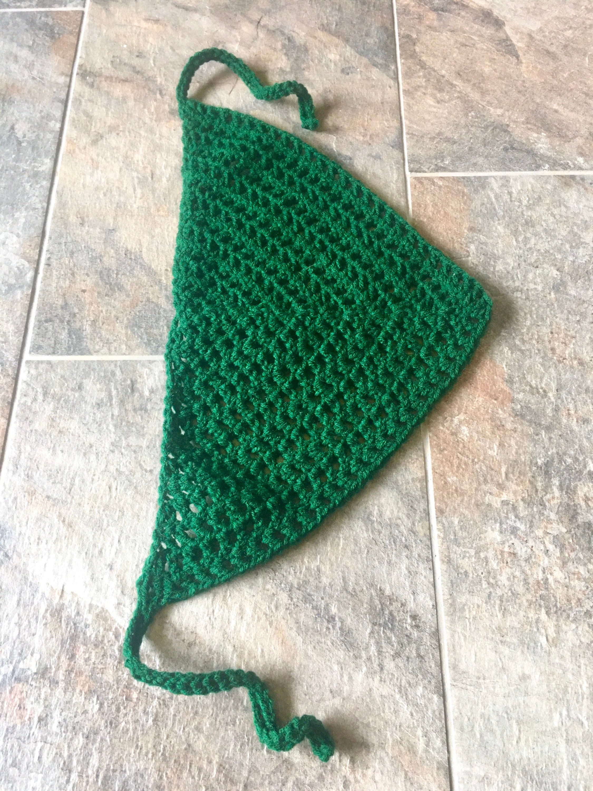 Emerald Green Crocheted Kerchief | Etsy