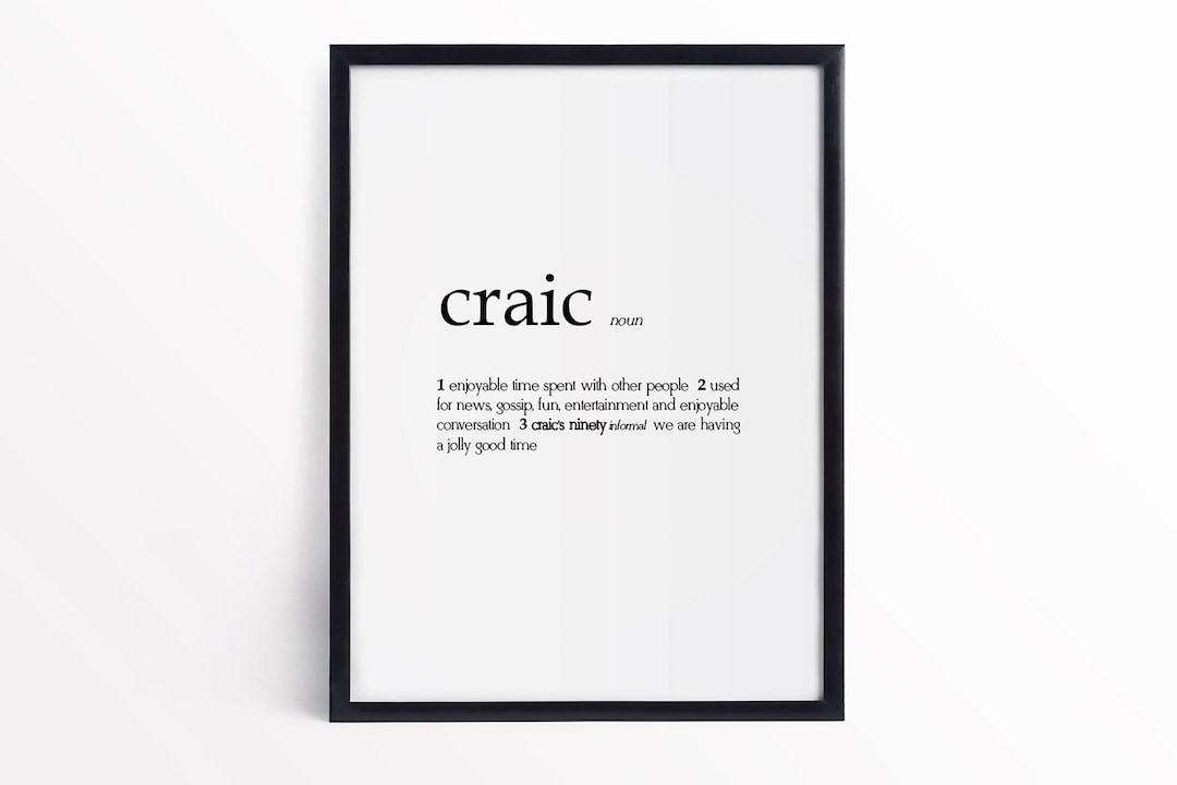Craic Definition Print, Derry, Derry Dialect, Contemporary, Minimalist ...