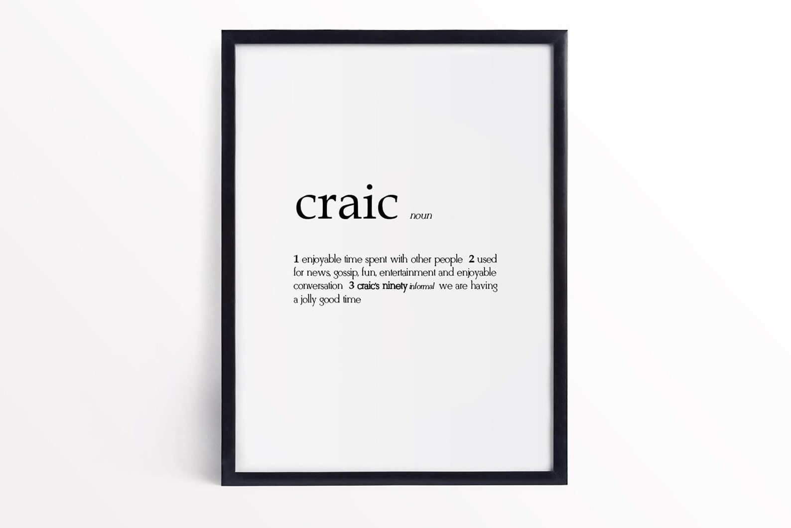 Craic Definition Print, Derry, Derry Dialect, Contemporary, Minimalist ...