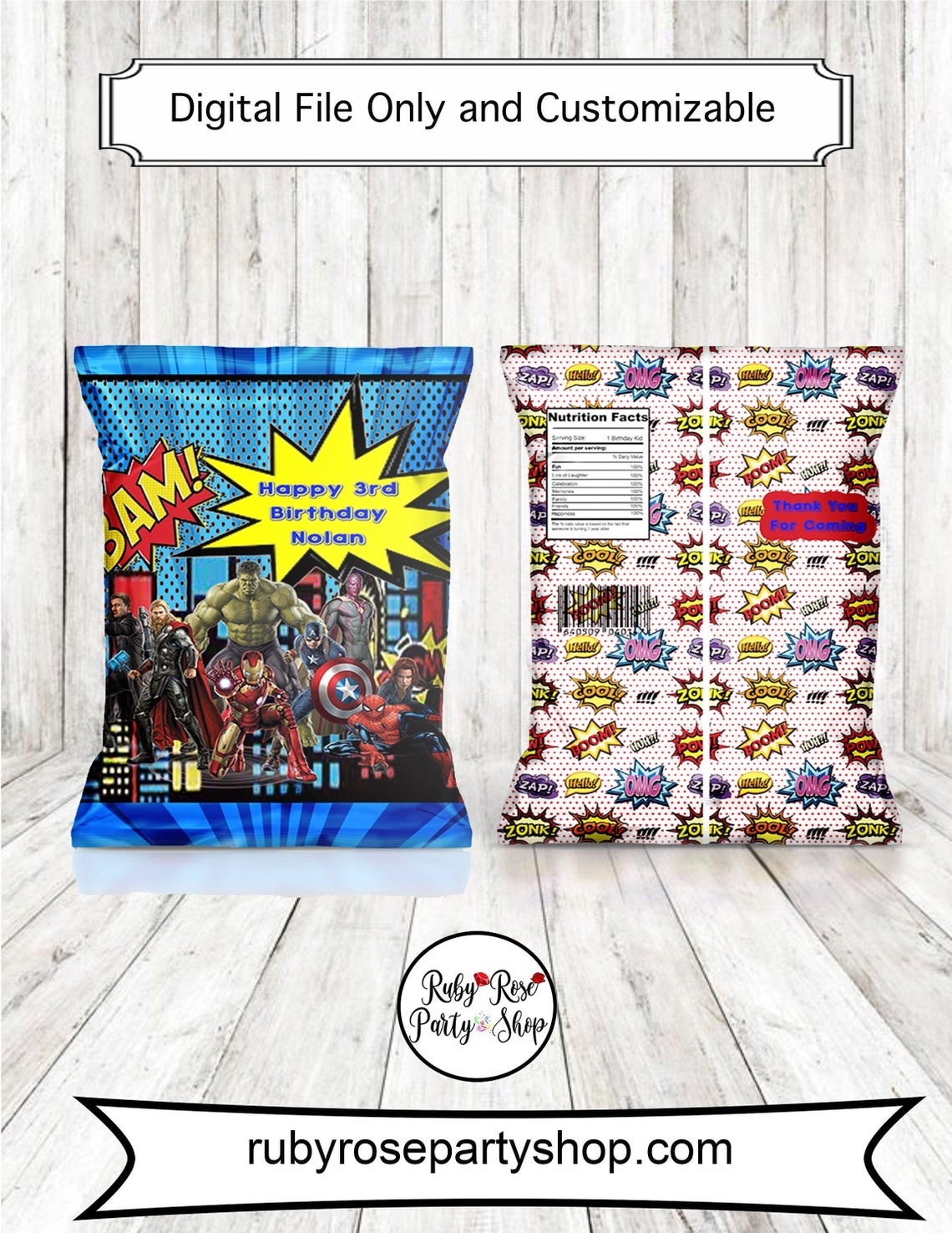 Superhero Chip Bag Superhero Party Favor Kids Birthday Party - Etsy