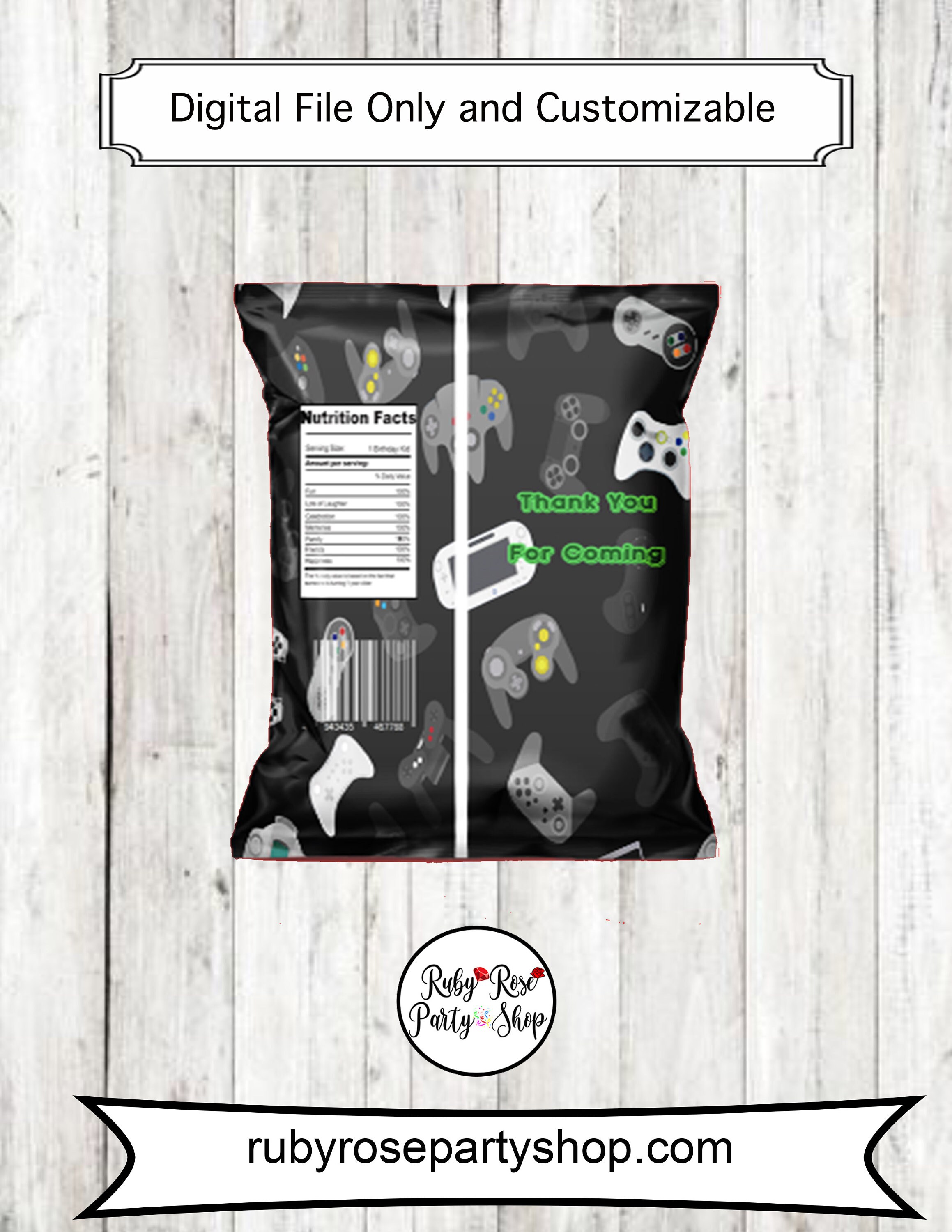 Level up Chip Bag Gamer Chip Bag Game Birthday Chip Bag Custom Chip Bag ...