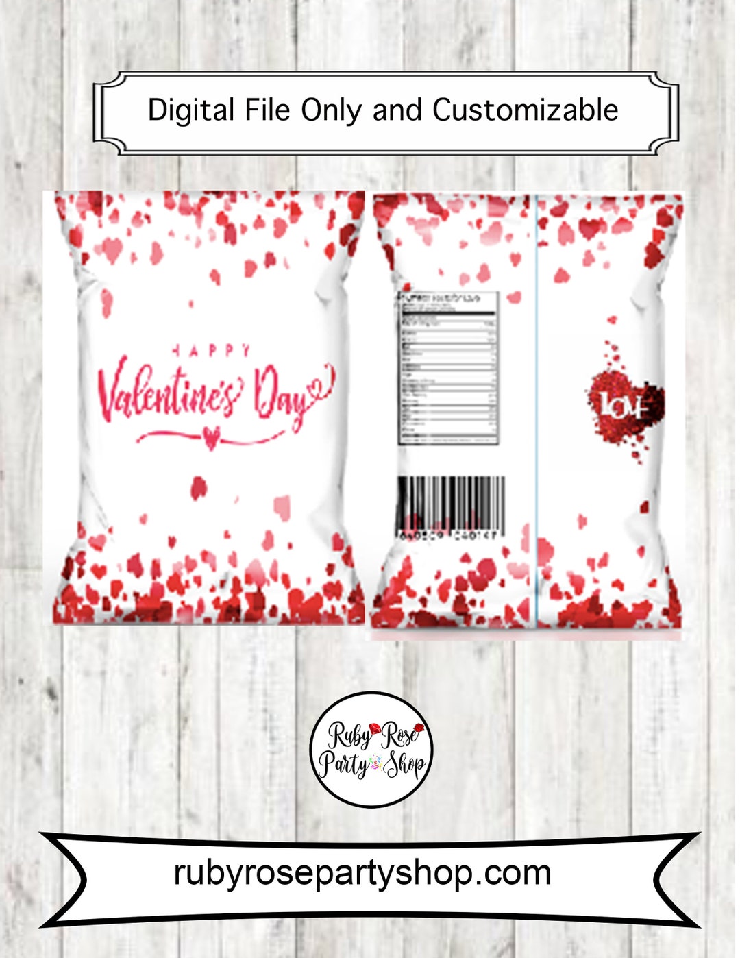 Valentine's Day Chip Bag Valentine's Day Treat Bag Valentine's Day ...
