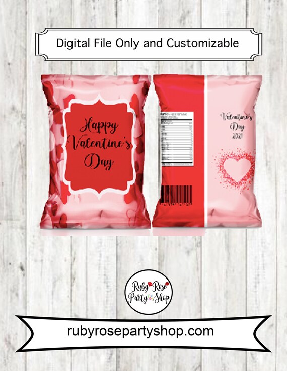 Valentine's Day Chip Bag Valentine's Day Treat Bag | Etsy