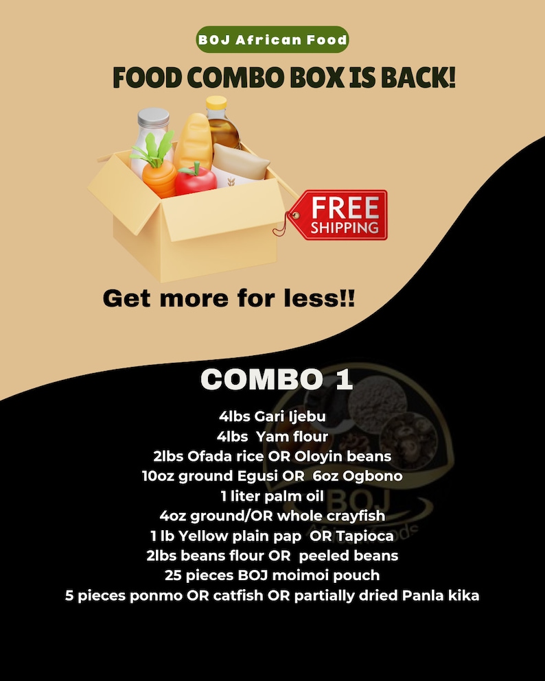 Food Combo Box/ African Food Box- 10 African Food Stuffs! Please Add a ...