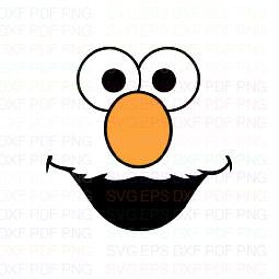 Elmo Face Outline Sesame Street Svg Dxf Eps Pdf Png Cricut | Etsy