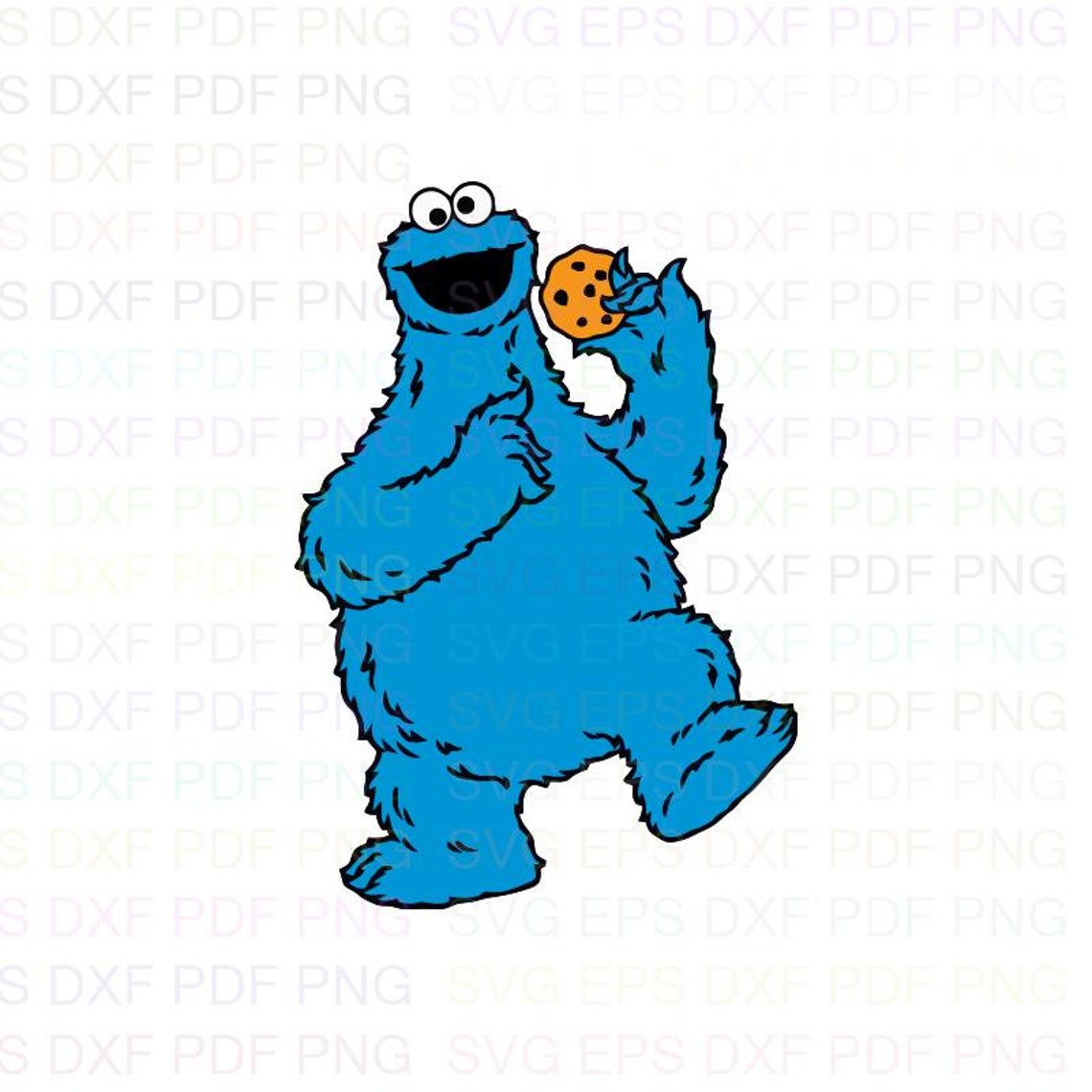 Cookie Monster Sesame Street Svg Dxf Eps Pdf Png Cricut | Etsy