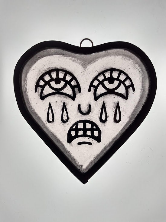 Stained glass crying heart tattoo - Etsy.de