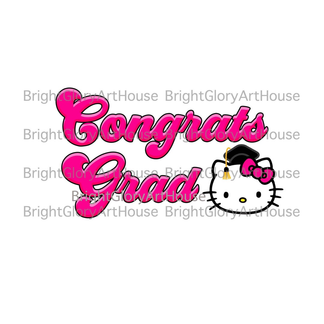Congrats Grad Pink PNG Digital Download Congrats Graduation Graduate ...