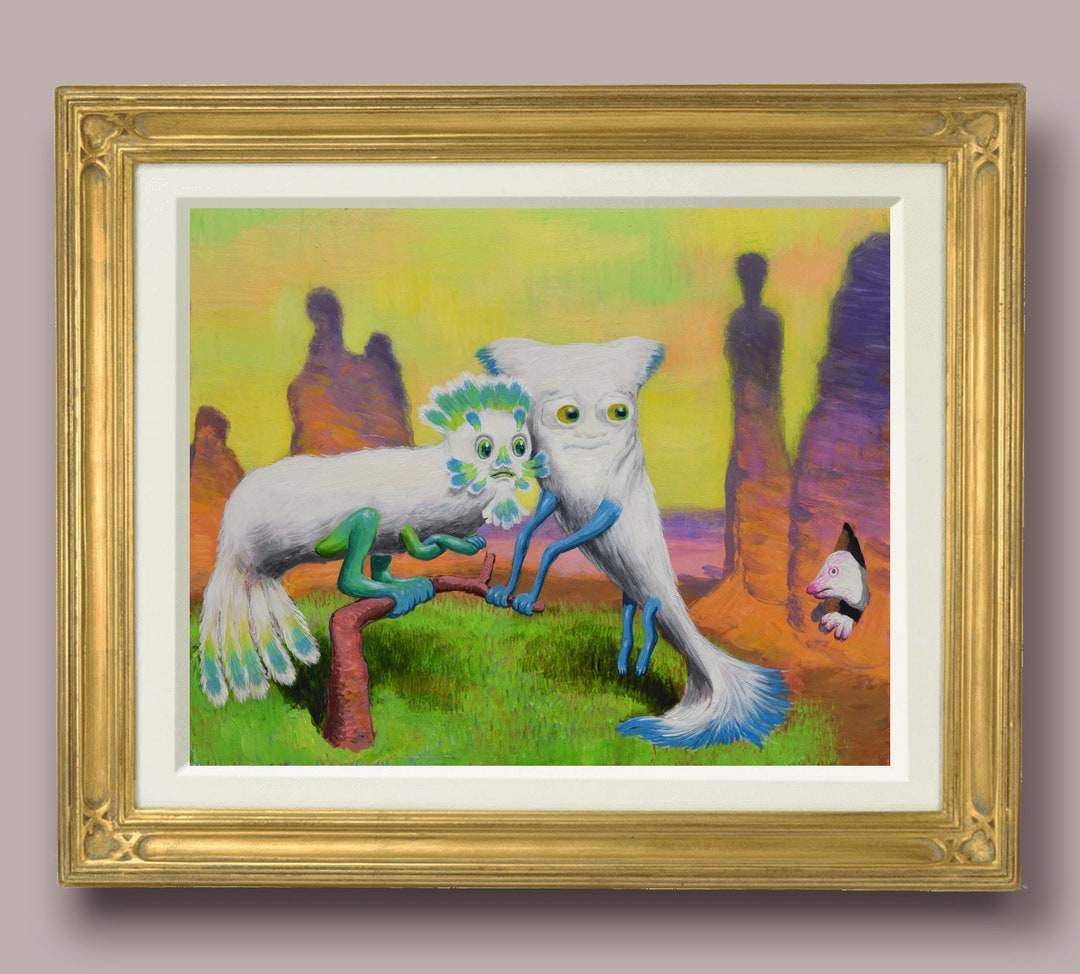Fillix - Weird Art Print of an Original Painting of Two Good Friends ...