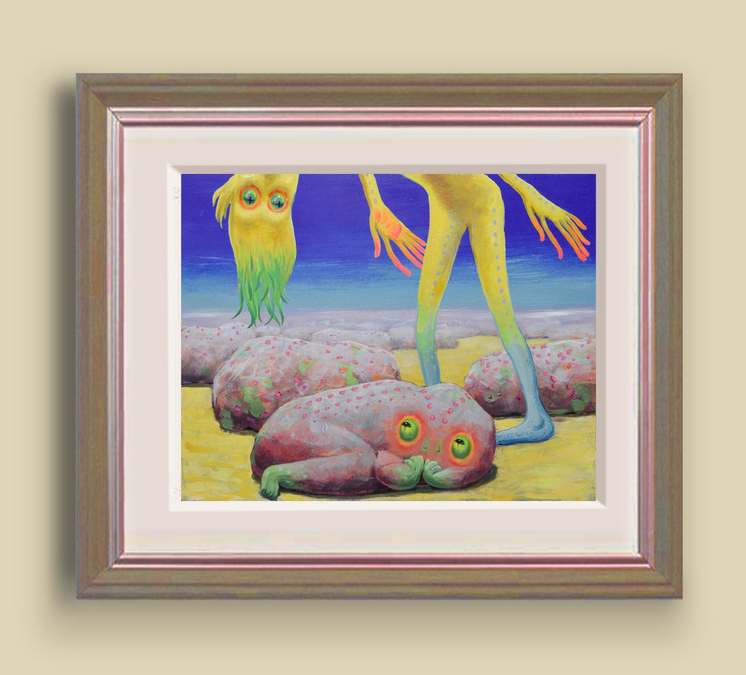 Blanoo - Surreal Alien Hide-and-seek Art Print - Etsy