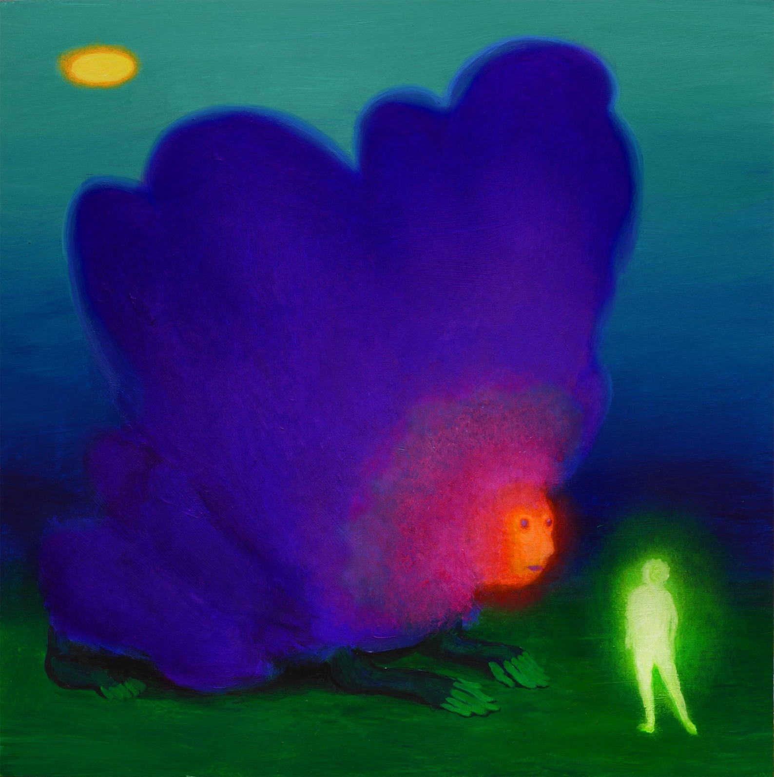 Luama - Colorful Alien Encounter Art Print of a Surreal Sci-fi Painting ...