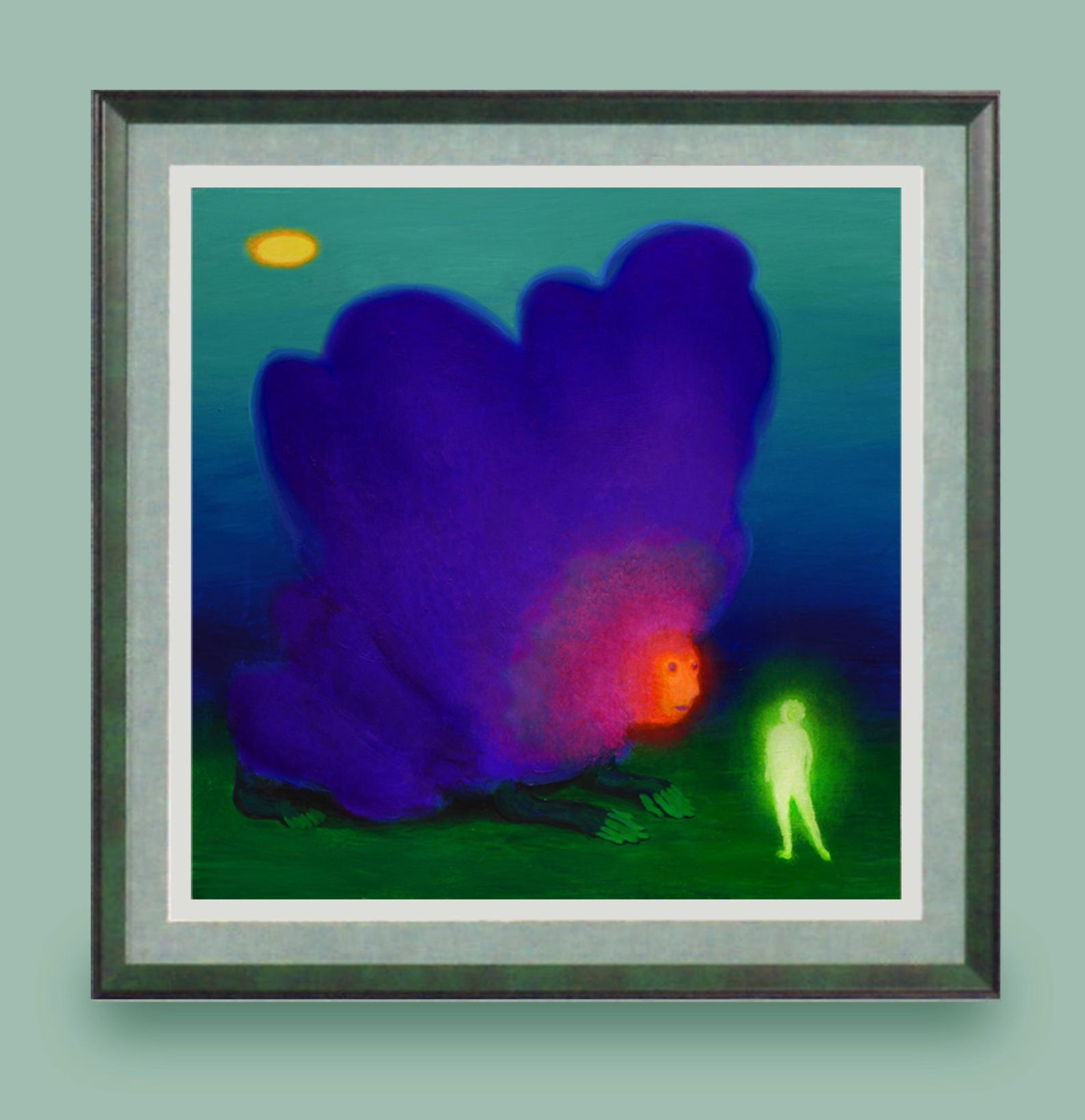 Luama - Colorful Alien Encounter Art Print of a Surreal Sci-fi Painting ...