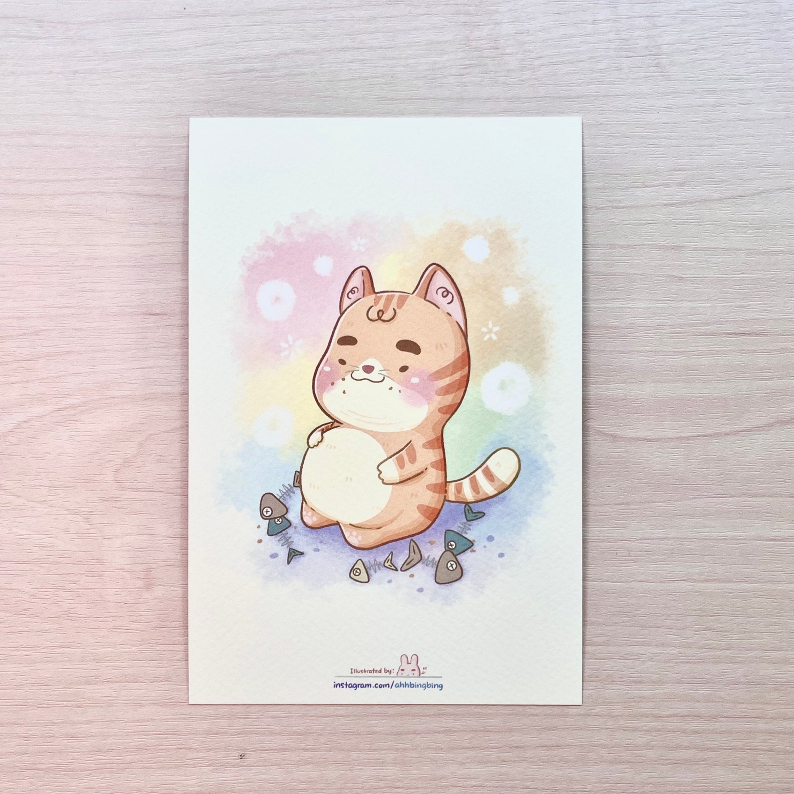 Chonky Cat Postcard Art Print Cute And Kawaii Kitty Etsy