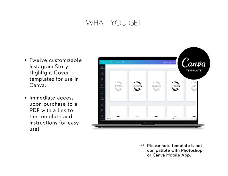 Jagged Instagram Story Highlight Cover Template Canva // 12 - Etsy