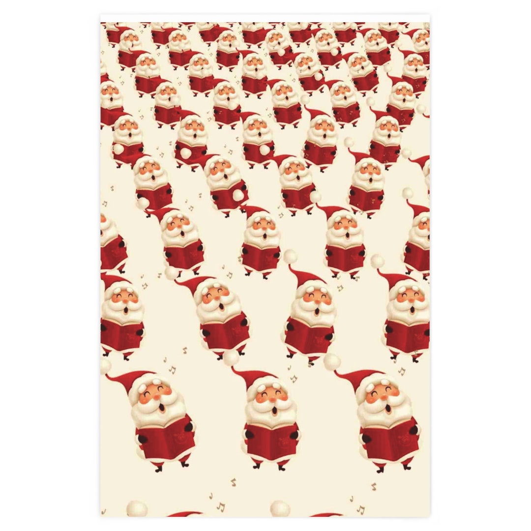 Wrapping Paper Singing Santa - Etsy