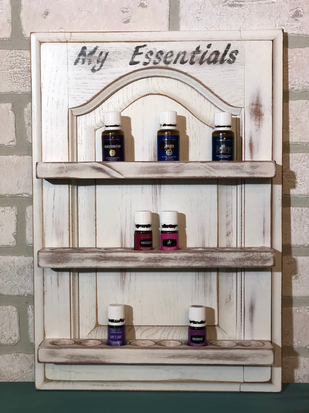 Wooden Oak Essential Oil Hanging Storage Shelf - Holds 24 Bottles - Etsy