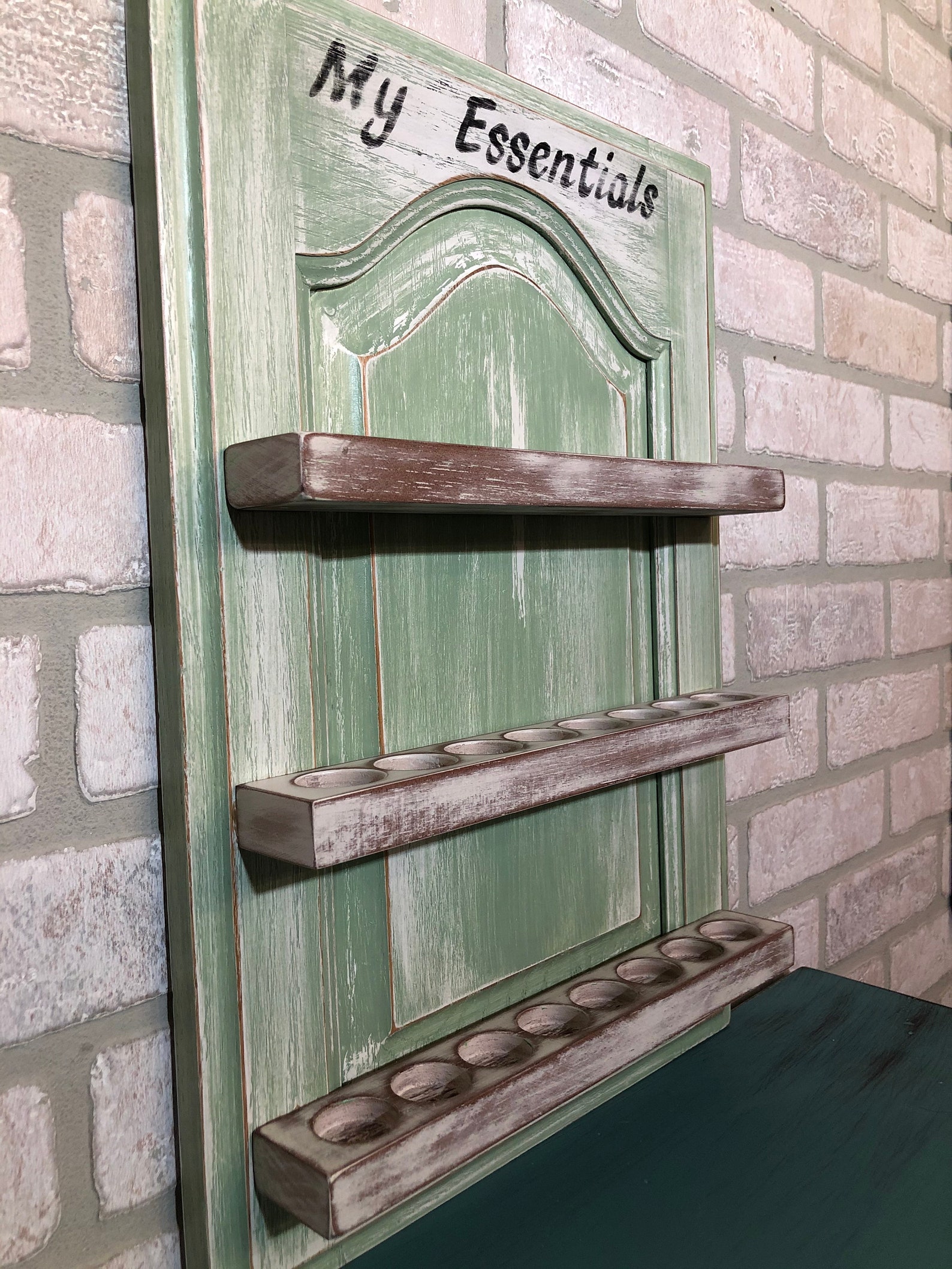 Wooden Oak Essential Oil Hanging Storage Shelf - Holds 24 Bottles - Etsy