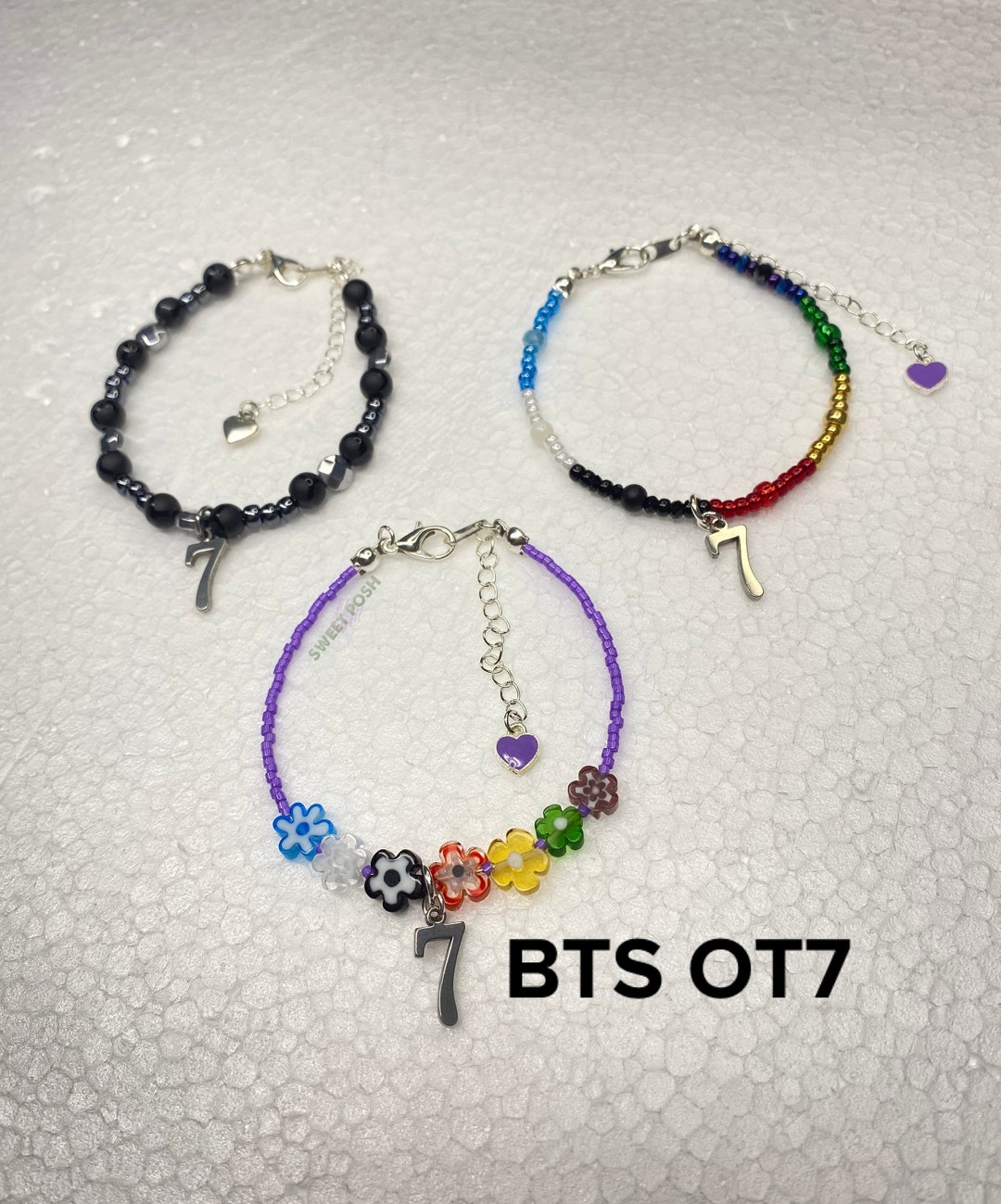 New BTS OT7 Inspired Bracelets, K-pop, BTS, Beads, Jewelry, Handmade - Etsy