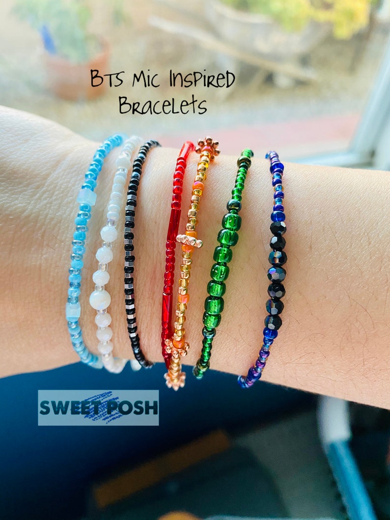 BTS Mic Color Inspired Bracelets Bts Bracelet - Etsy