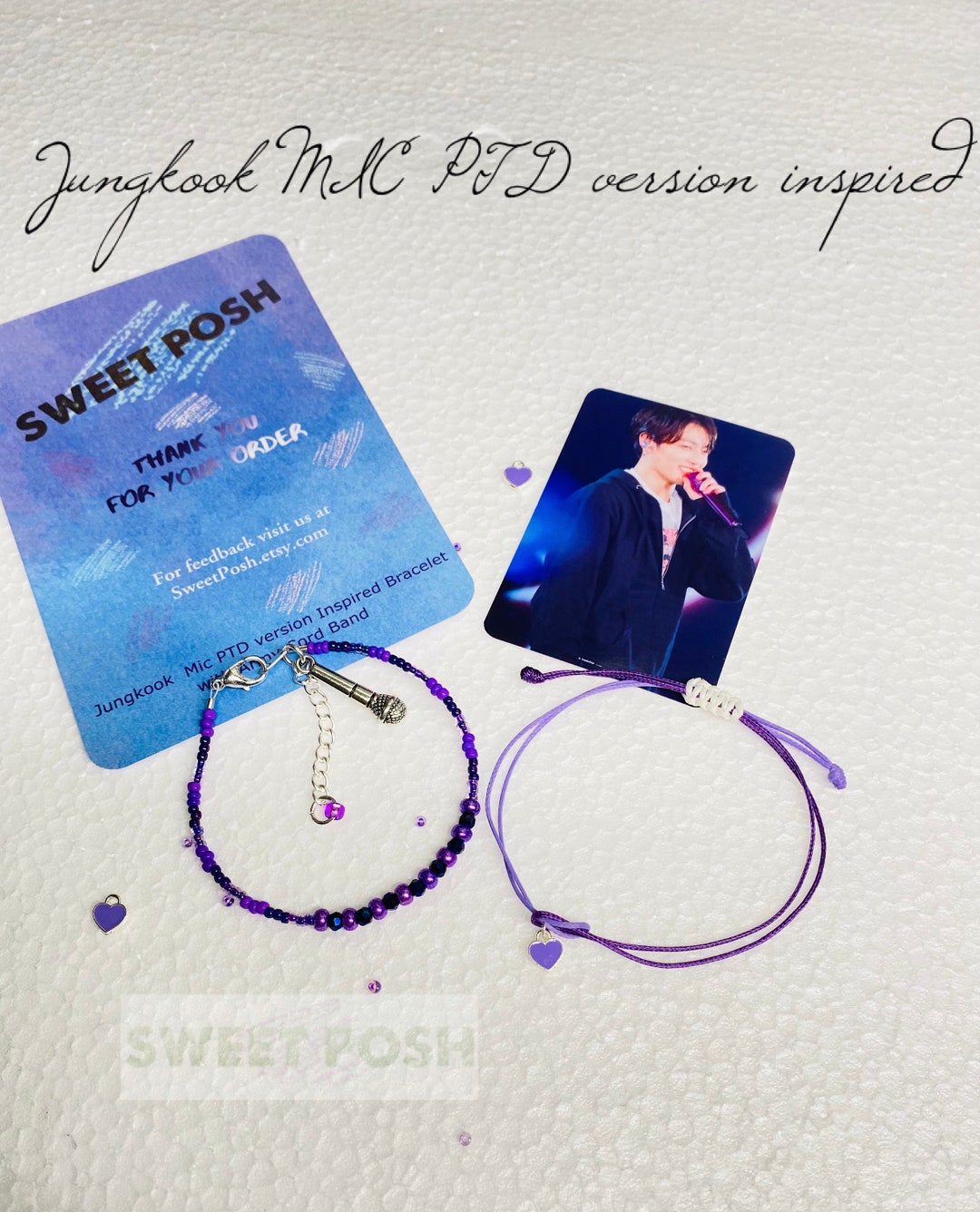 BTS Jungkook Mic Inspired Bracelets PTD Version, Jk Purple Mic Inspired ...
