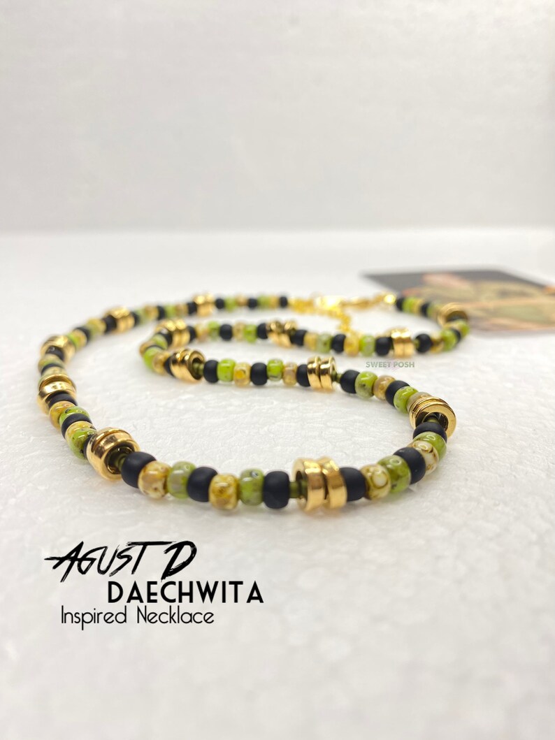 Agustd-daechwita Inspired Necklace K-pop BTS Green/gold - Etsy