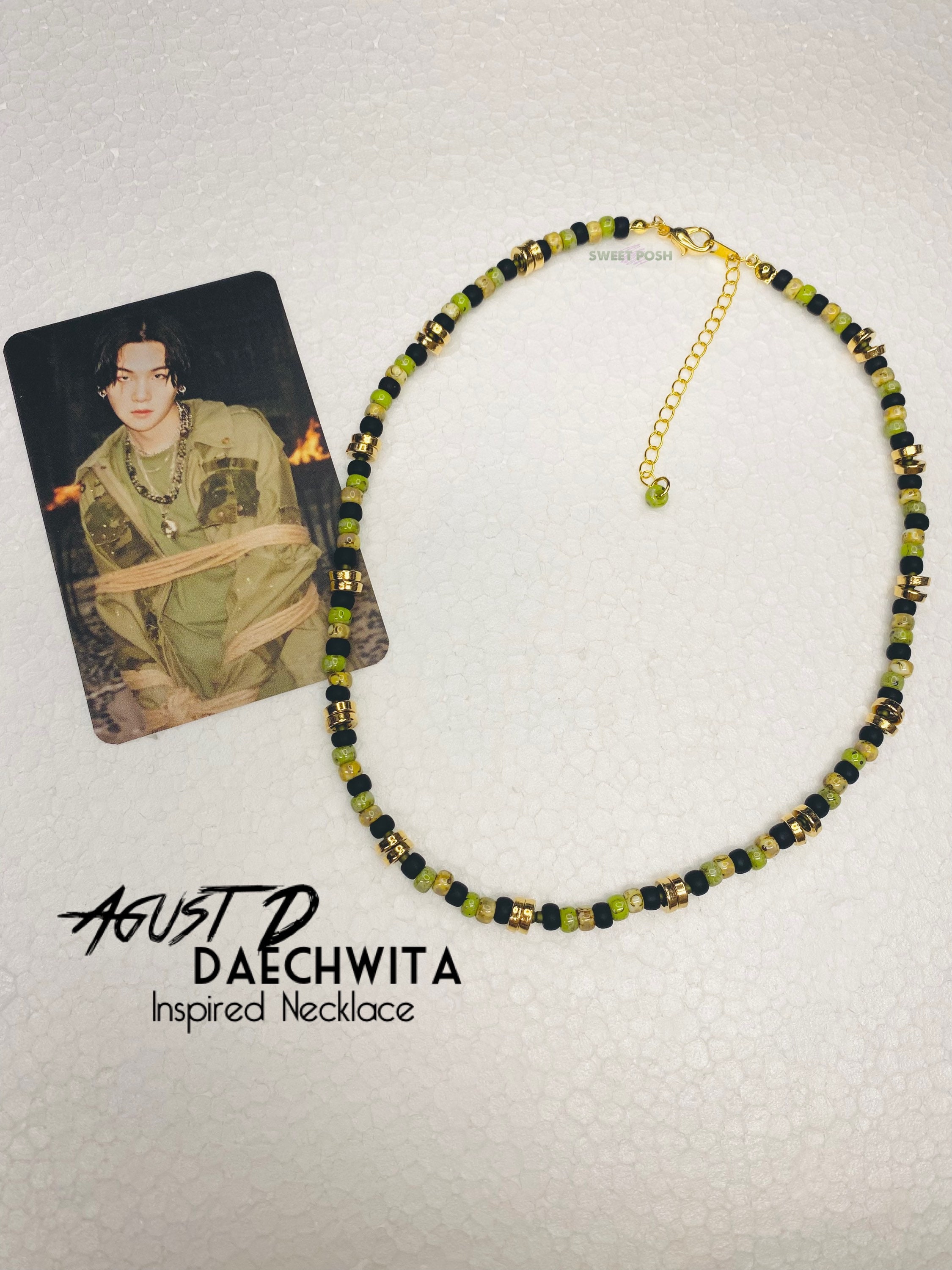 Agustd-daechwita Inspired Necklace K-pop BTS Green/gold - Etsy