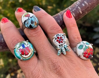 Ceramic Tile Ring - Etsy