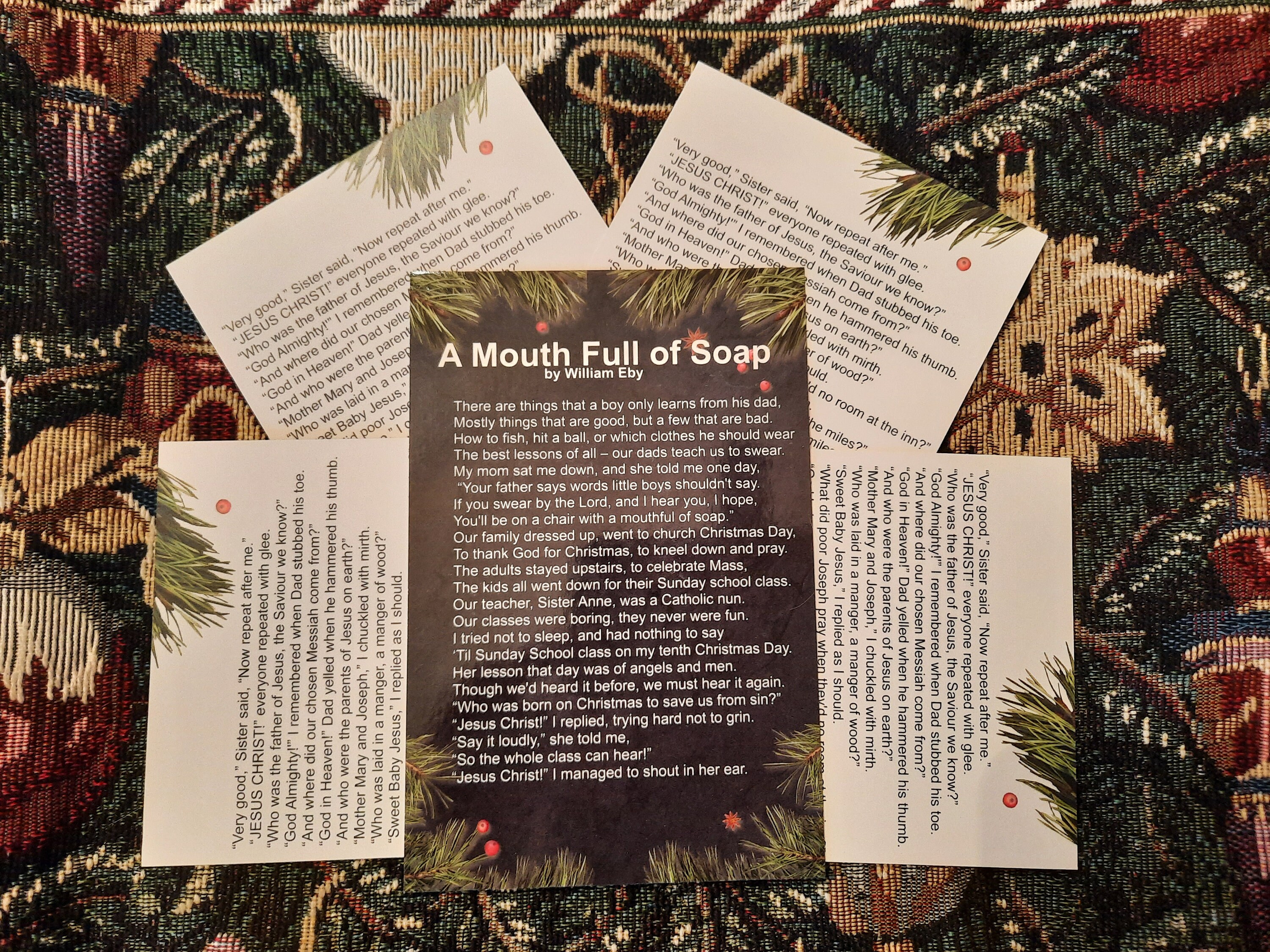 A Mouth Full of Soap: Funny Poem Christmas Postcard 4x6 Set of 5 - Etsy
