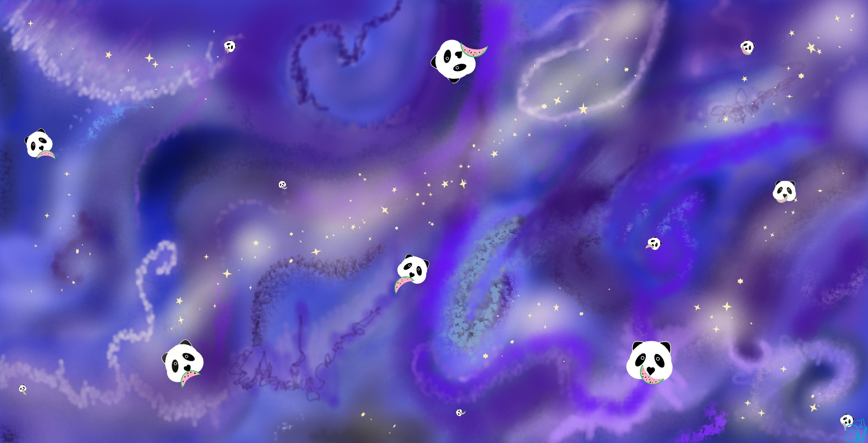 Galaxy Panda- Digital Wallpaper - Etsy