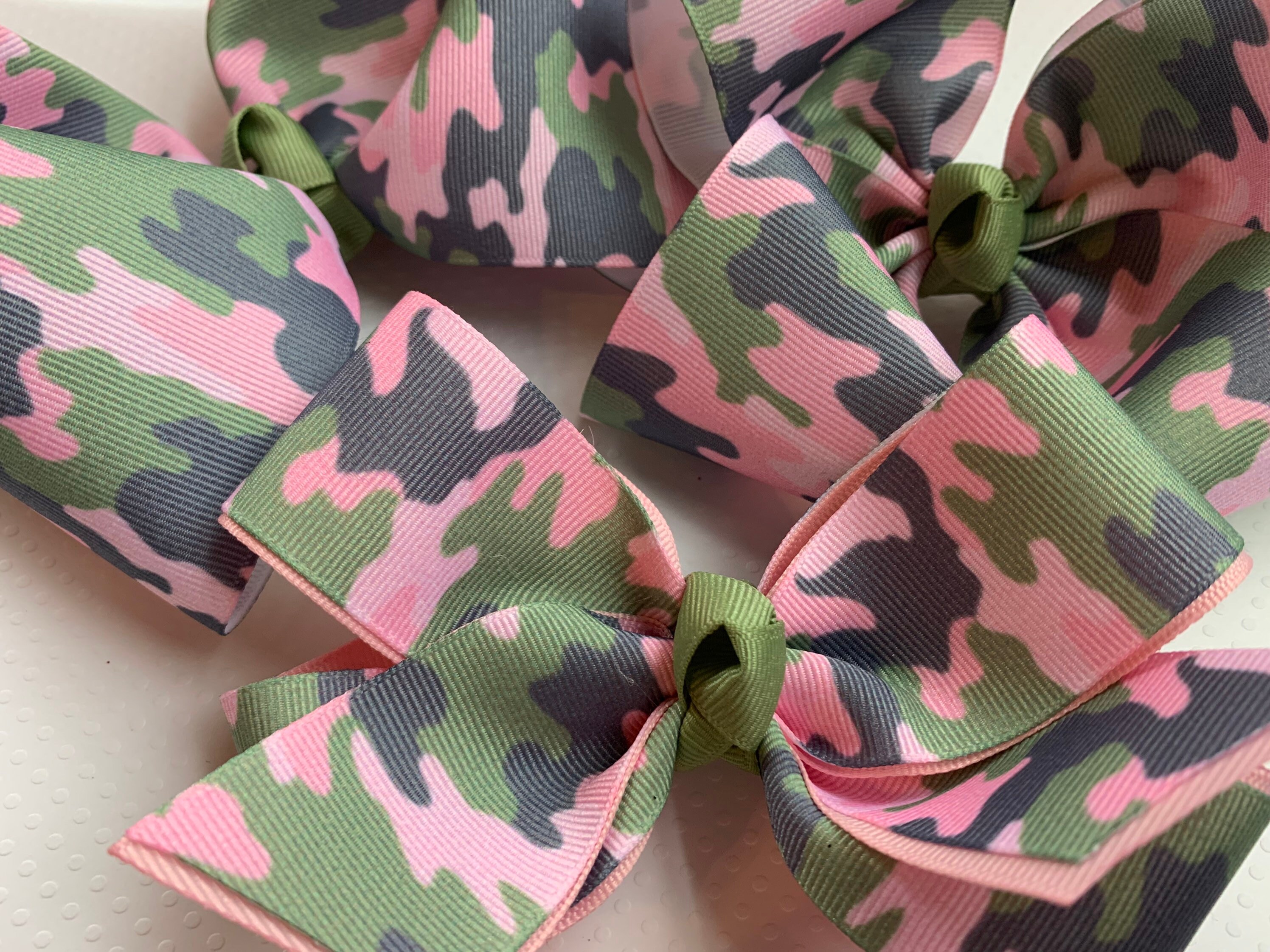 Pink Camo Hair Bow Clip Art