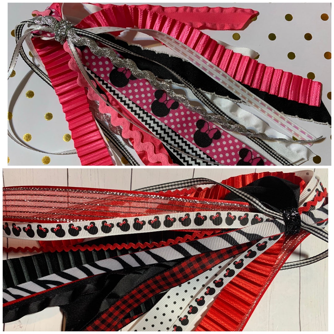 Disney Pony Streamers, Pink Minnie Mouse Bow, Red Minnie Mouse Bow ...
