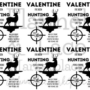 Valentines Day Printable, Hunting Valentine Cards, Scratch off Sticker ...