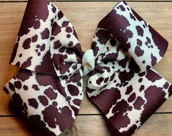 Cow Print Bows | Etsy