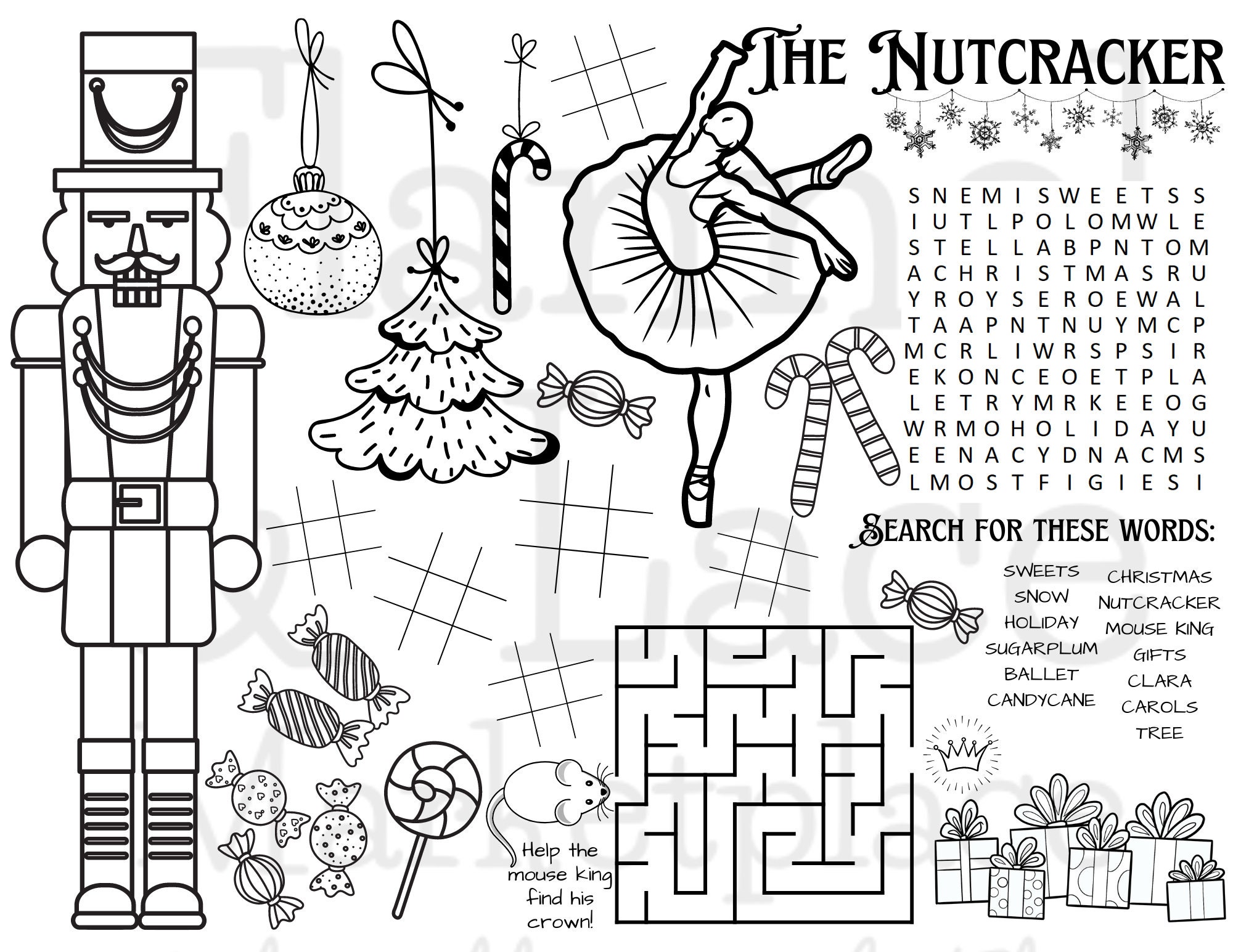 Nutcracker Themed Christmas Busy Pages, Placemat for Kids, Instant ...