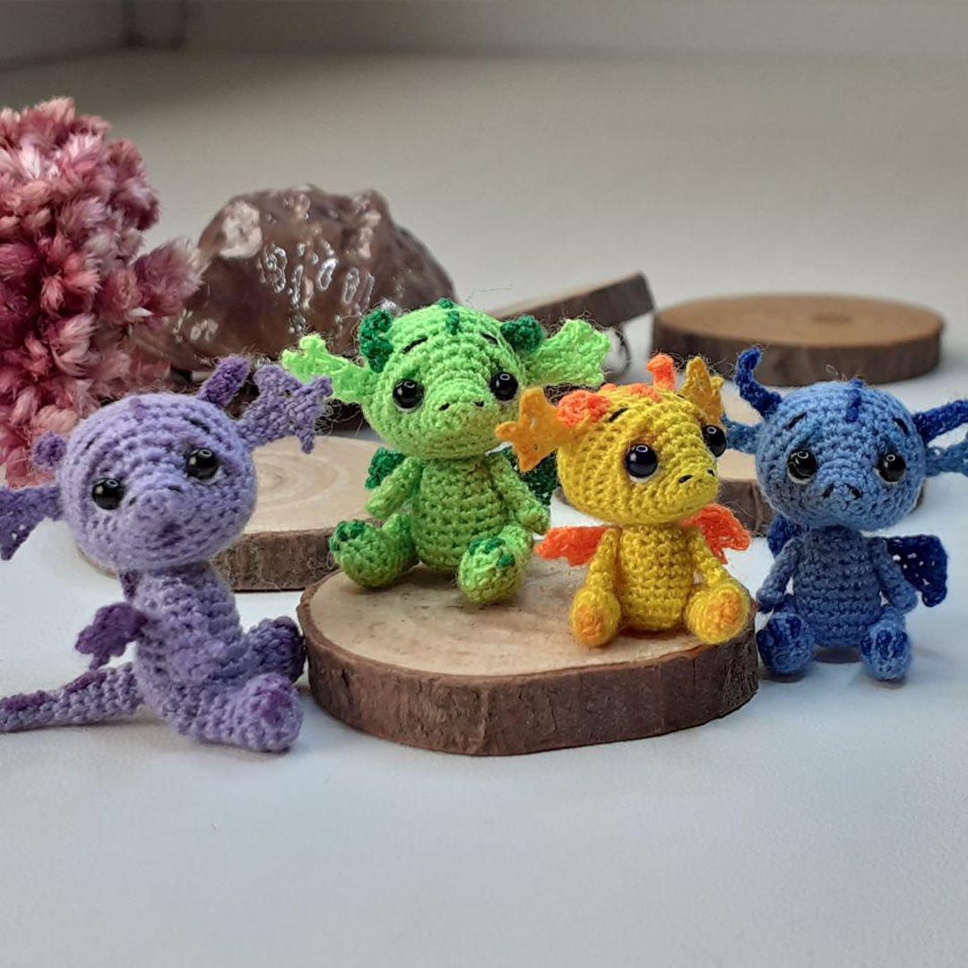 Miniature Dragon Crochet Dragon Miniature Animals Dragon Tiny Dragon ...