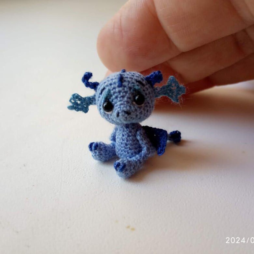 Miniature Dragon Crochet Dragon Miniature Animals Blue Dragon Tiny ...